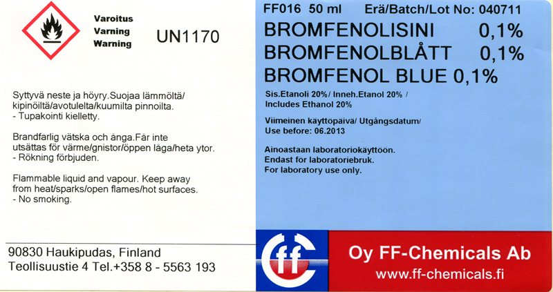 Bromophenol Blue 0,1 w/v-% Ph.Eur. - FF-Chemicals