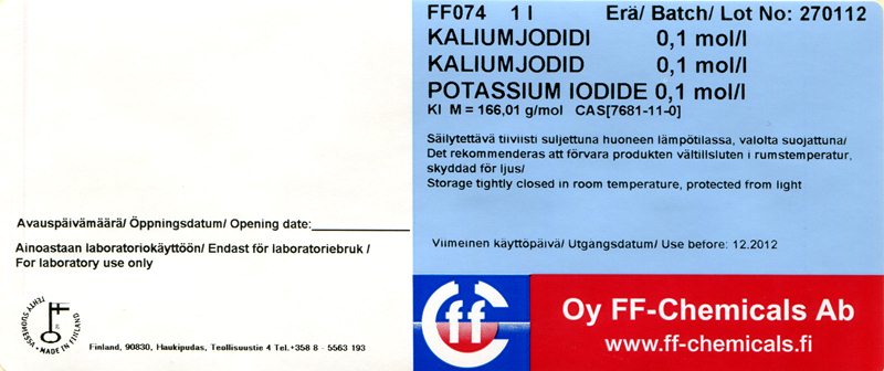 Potassium Iodide Solution 0,1 mol/l - FF-Chemicals