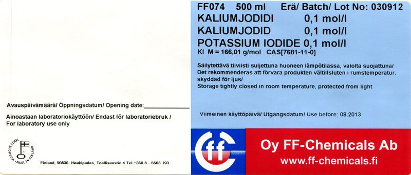 Potassium Iodide, solution 0,1 mol/l - FF-Chemicals