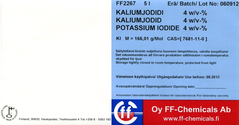 Potassium Iodide Solution 4 w/v-% - FF-Chemicals