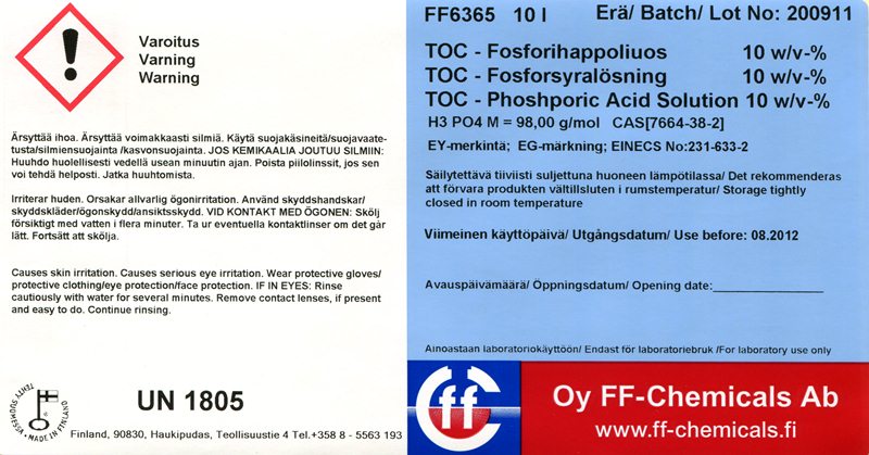 TOC Fosforihappo 10 w/v-% - FF-Chemicals