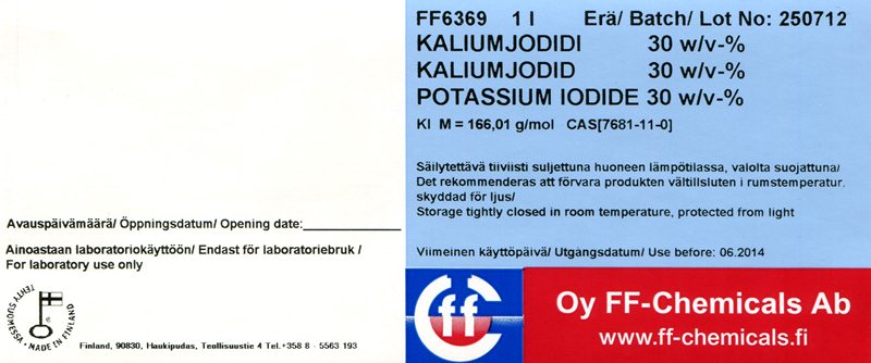 Potassium Iodide Solution 30 w/v-% - FF-Chemicals