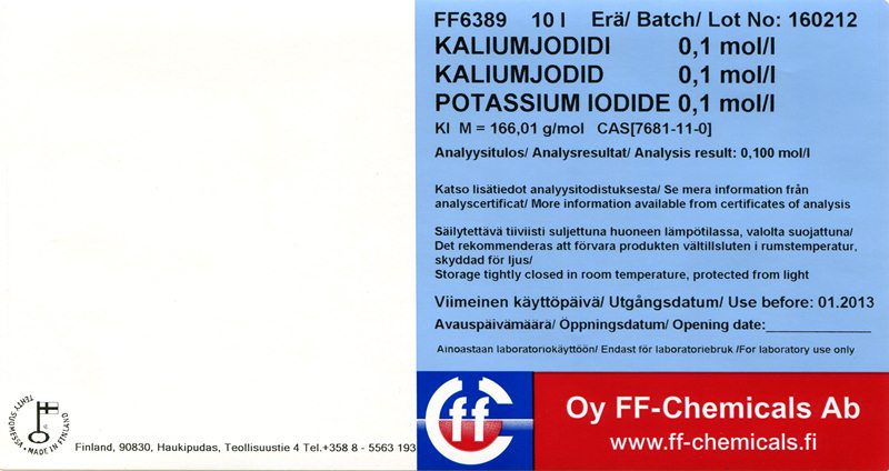Potassium Iodide Solution 0,1 mol/l - FF-Chemicals