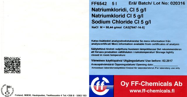 Sodium Chloride Cl 5 g/l - FF-Chemicals